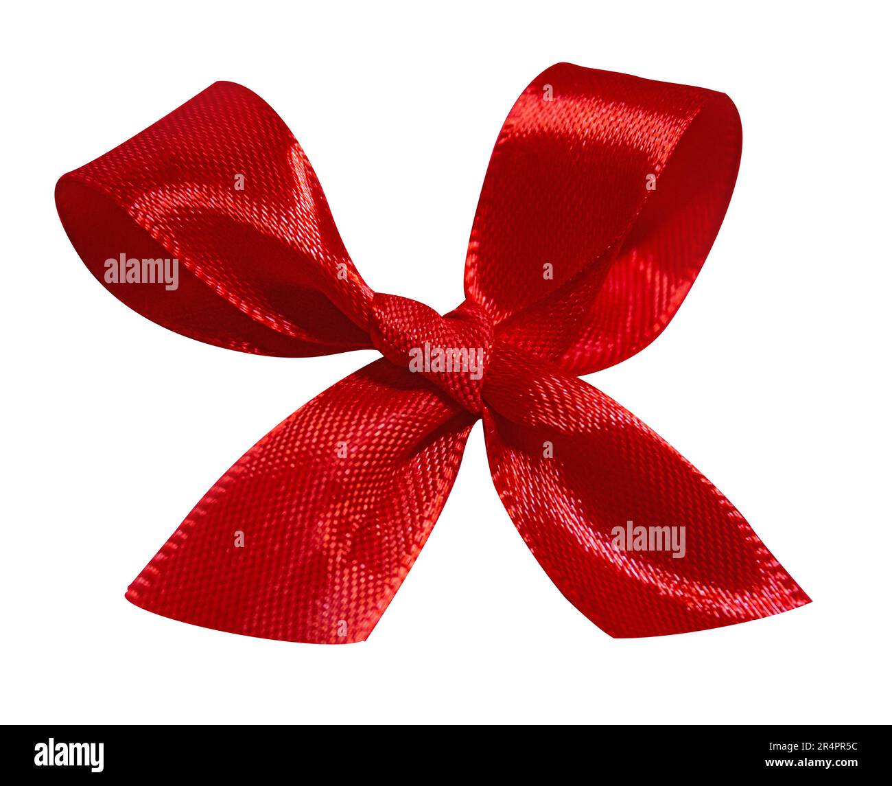 Red ribbon with bow isolated on white background. Single red ribbon ...