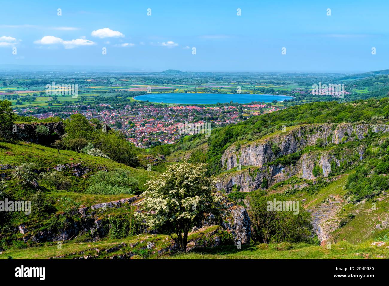 Cheddar Reservoir view from top of the Gorge Somerset UK beautiful ...