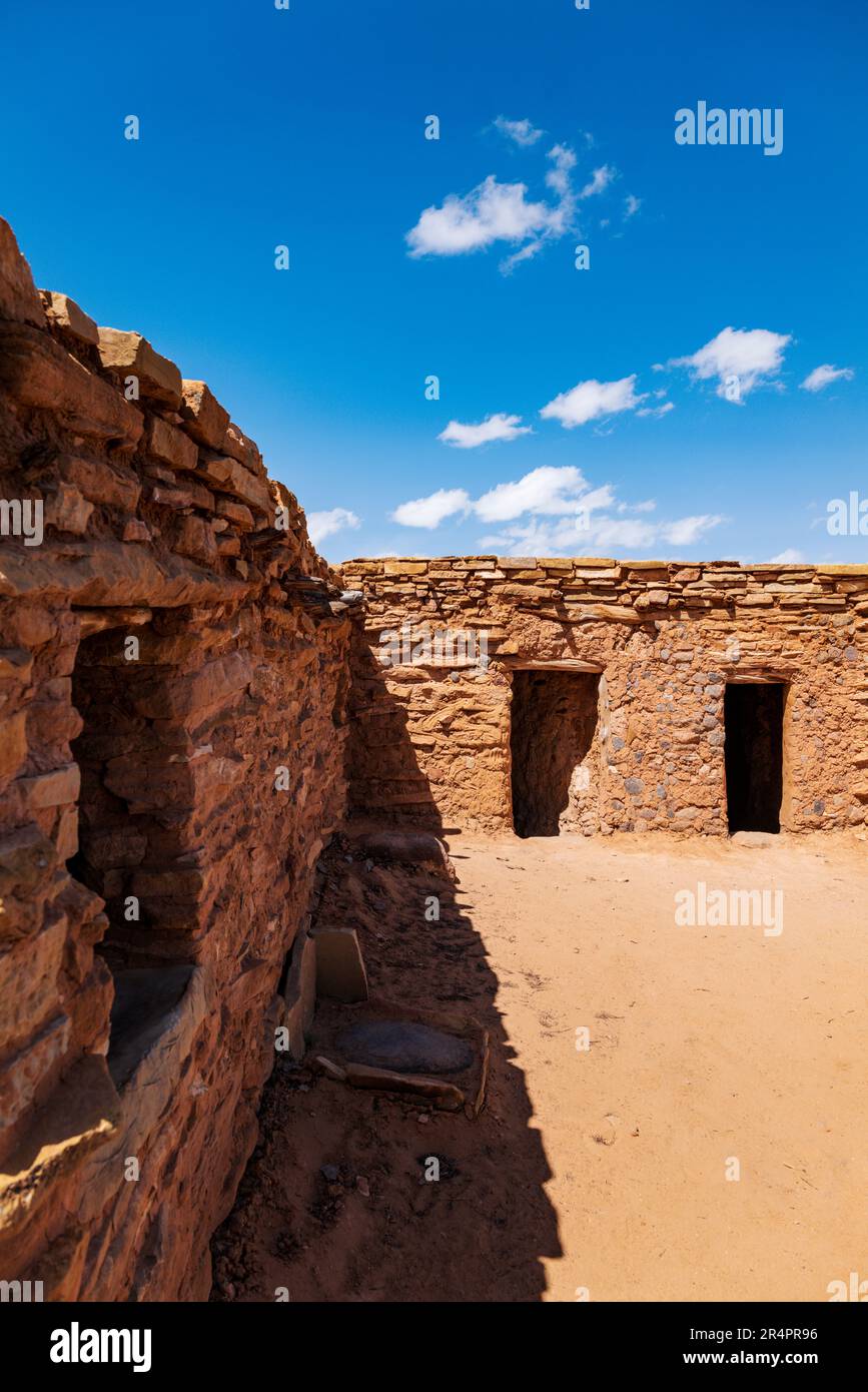 Exterior view; replica of ancient Puebloan stone & mud block home ...