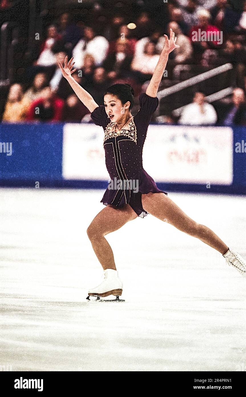 Michelle Kwan at the 1996 USPS Pro-Am Challenge figure Skating Stock ...