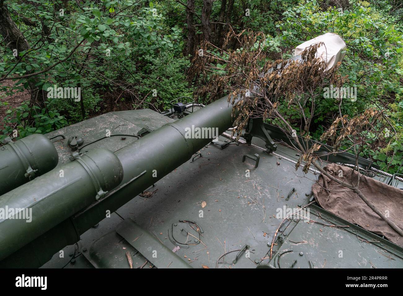 Ukraine. 29th May, 2023. Howitzer of self-propelled gun from 57th ...