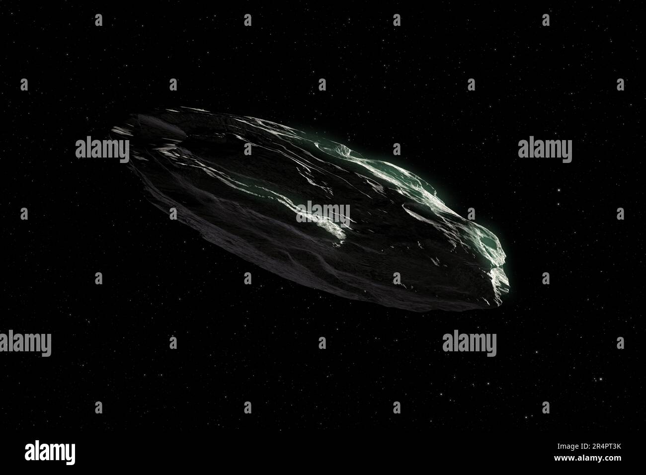 Asteroid in outer space with universe background. Lone asteroid with ...