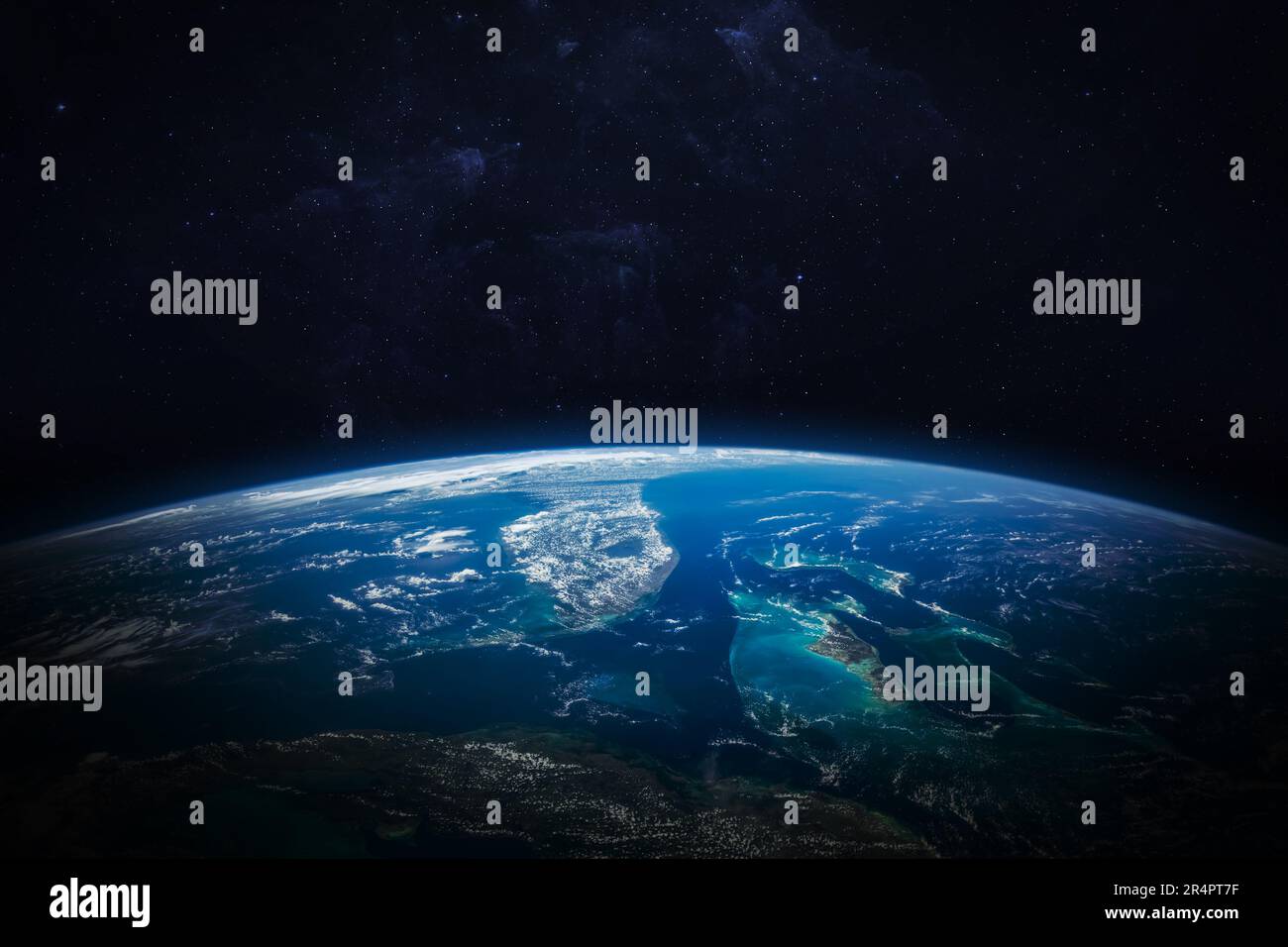 View of the Earth, star and galaxy. Planet Earth in the starry sky of ...