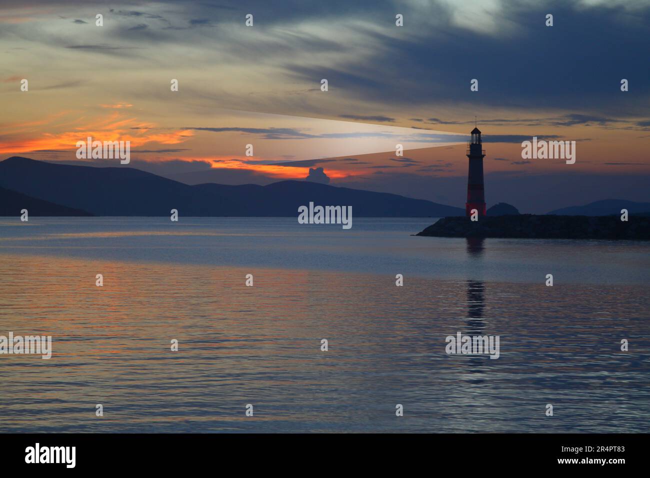 guiding and locator lighthouse with its light. very important for sea ...