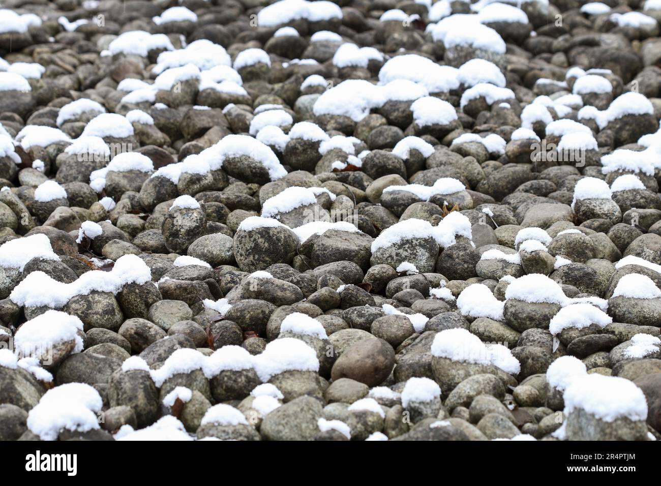 Snow covered river white stones hi-res stock photography and images - Alamy