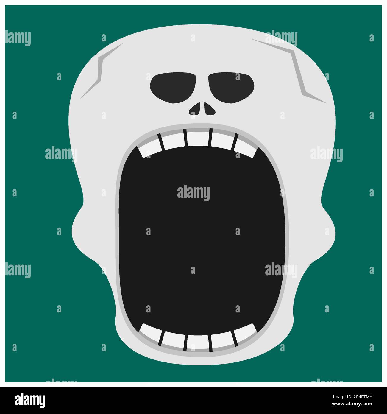 Halloween character design with Big Skeleton Character Head and Open ...