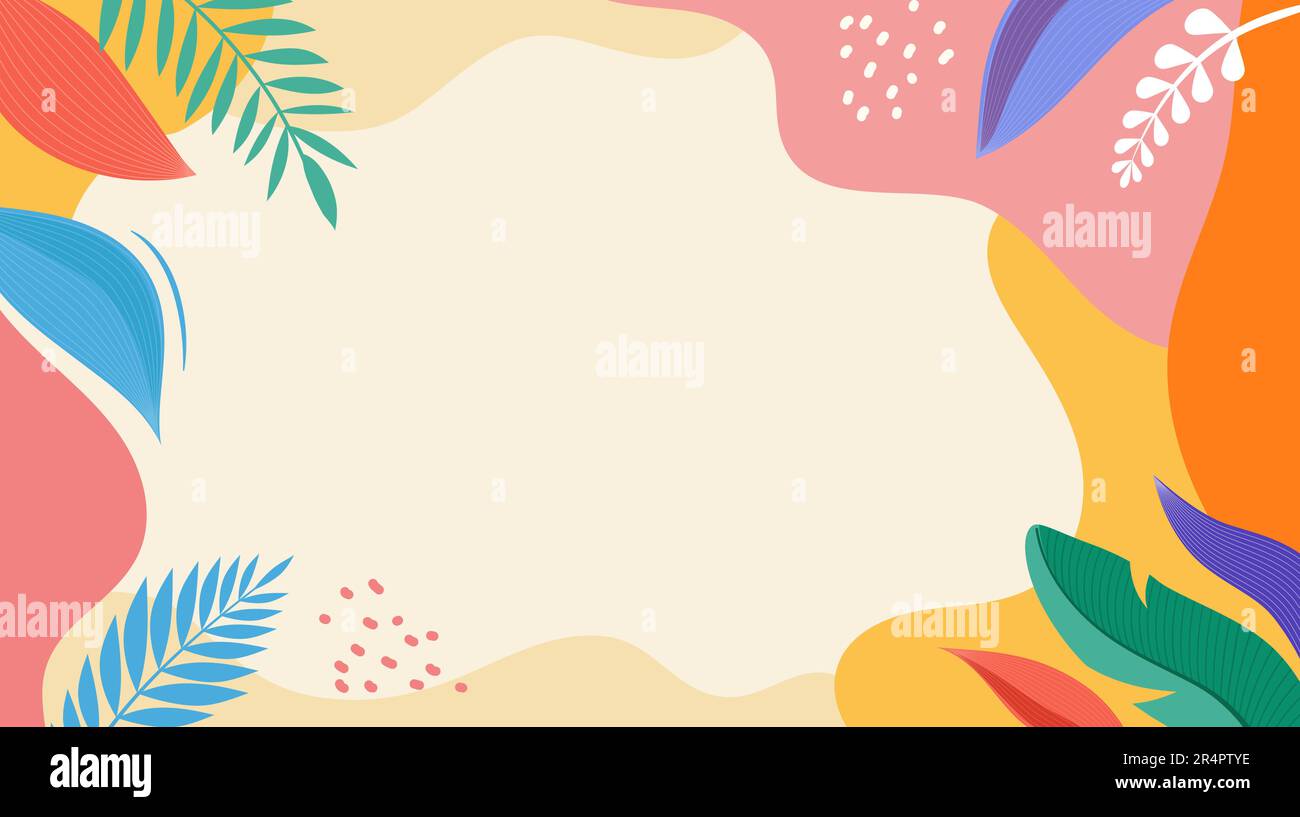 Colorful summer background - horizontal layout banner design. Tropical ...