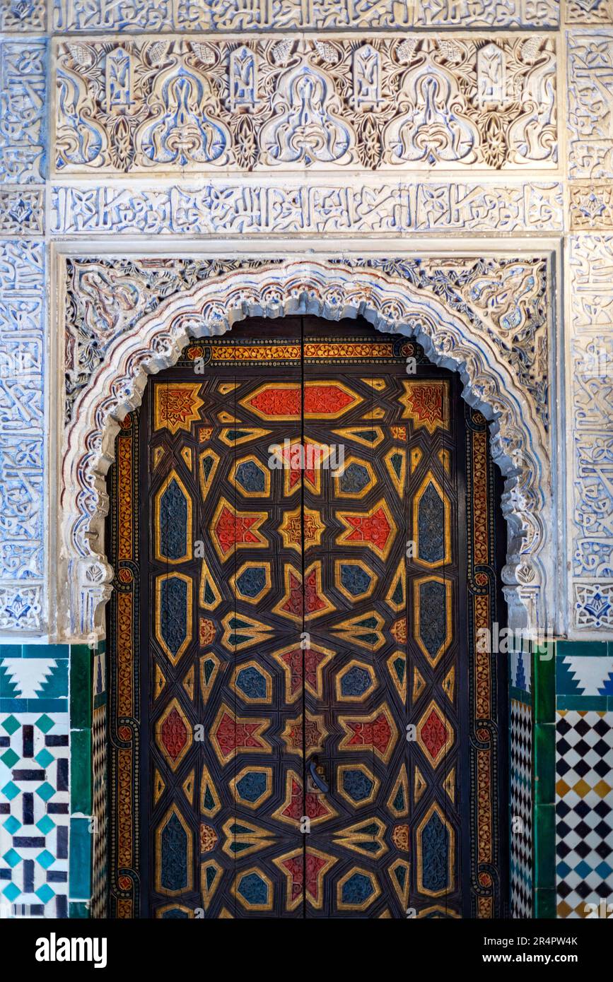 Spain, Andalusia,Seville, The Royal Alcazar of Seville, door details of ...