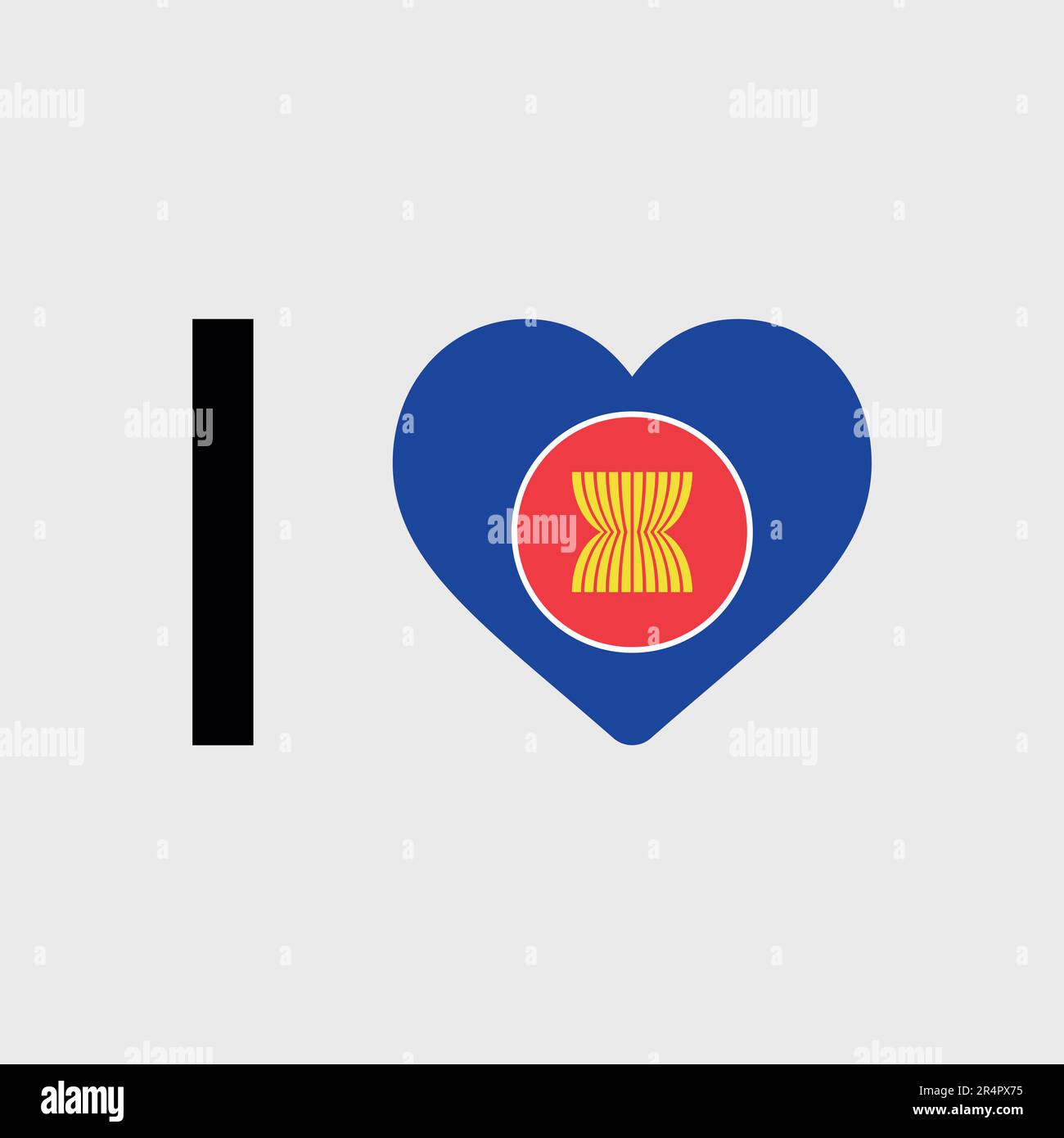 I love Asean country flag vector icon illustration Stock Vector Image ...