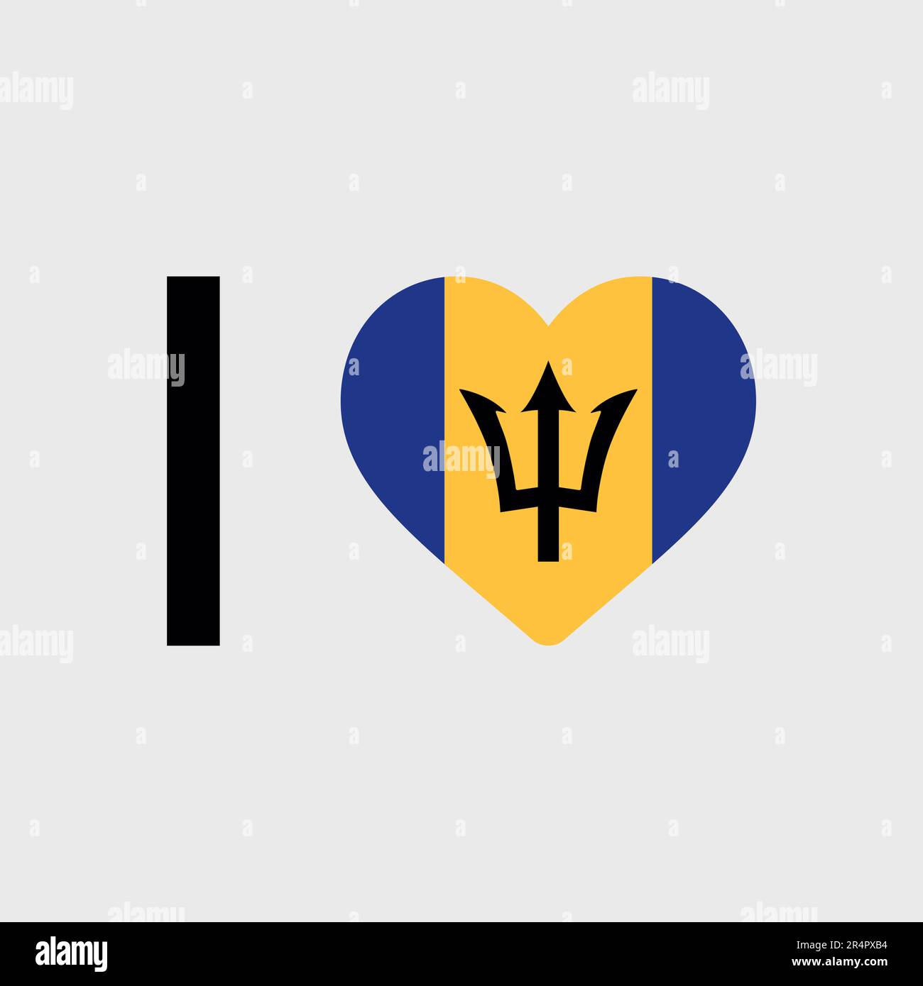 I love Barbados country flag vector icon illustration Stock Vector ...