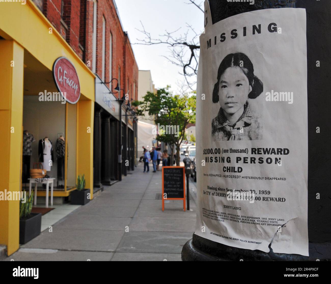 Fictional missing children's posters in downtown Port Hope, Ontario for ...
