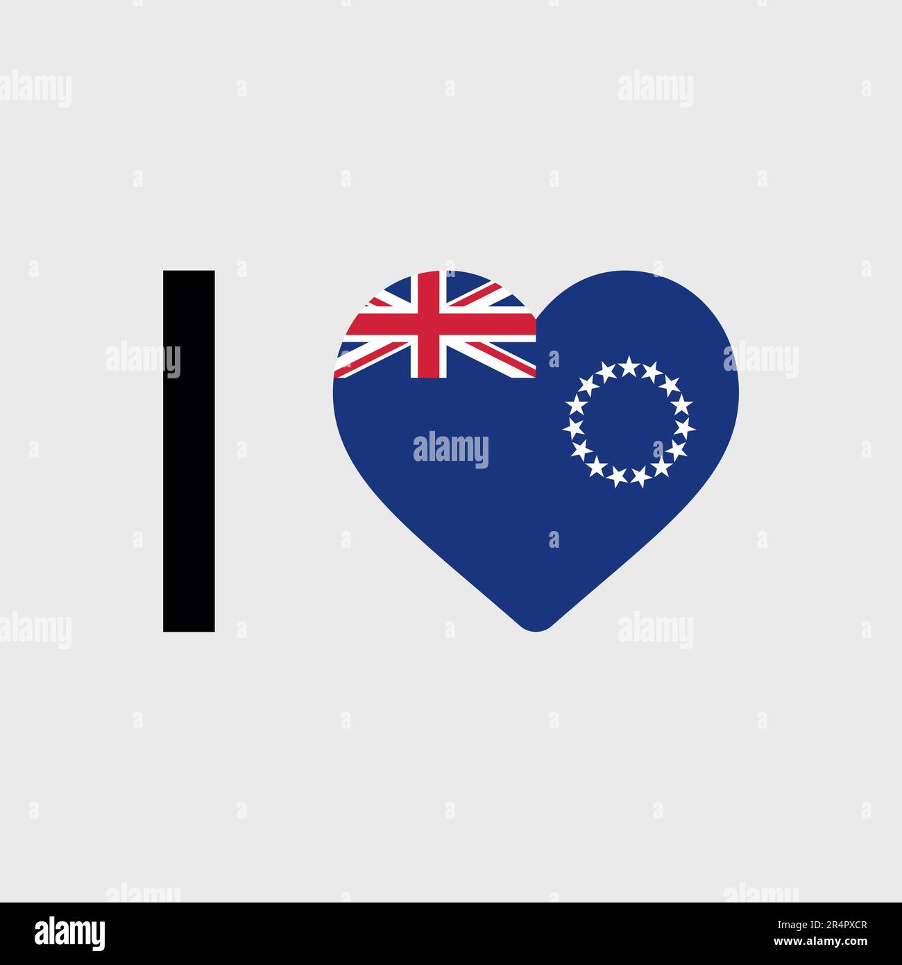 I love Cook Islands country flag vector icon illustration Stock Vector ...