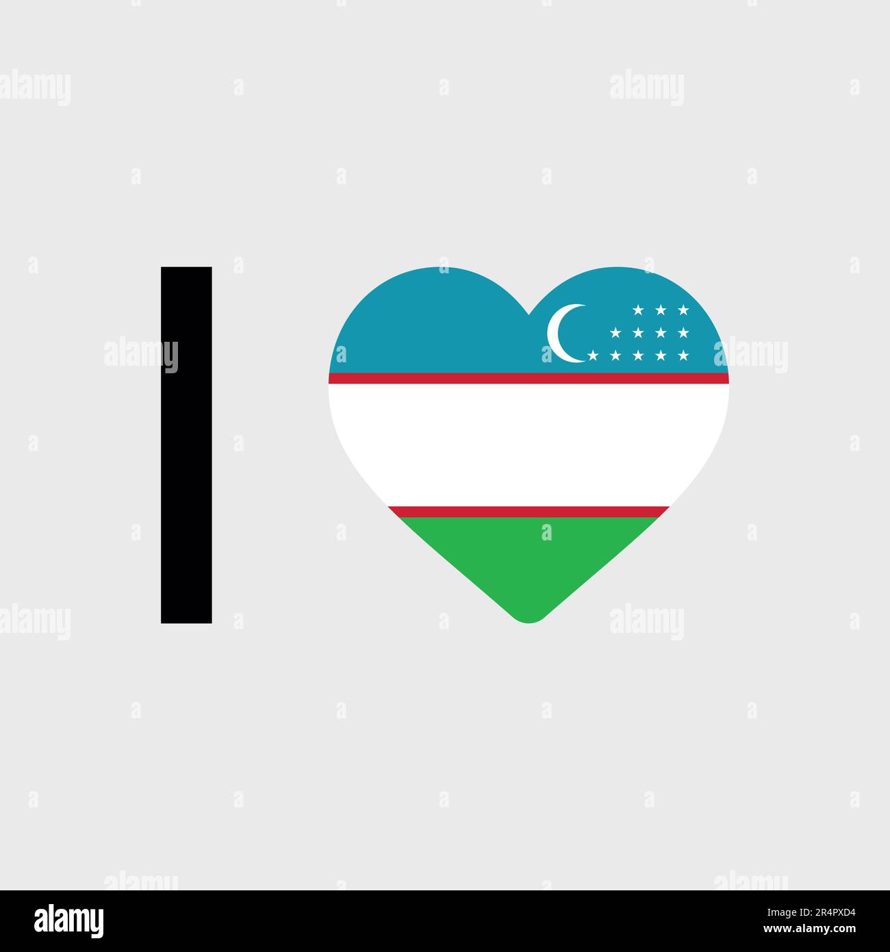I love Uzbekistan country flag vector icon illustration Stock Vector ...