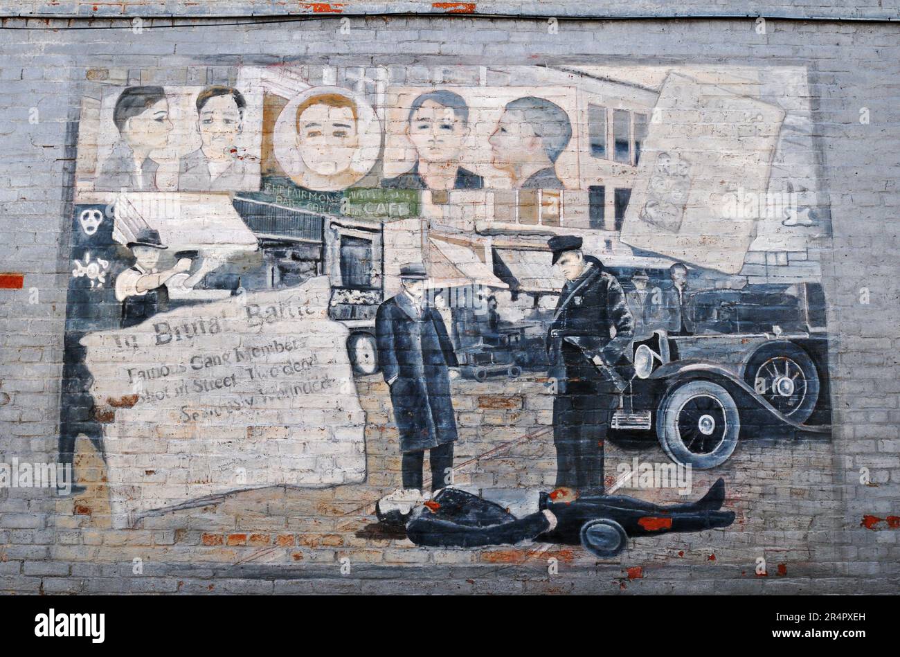 A mural painted for filming of the horror movie It remains on a wall in ...