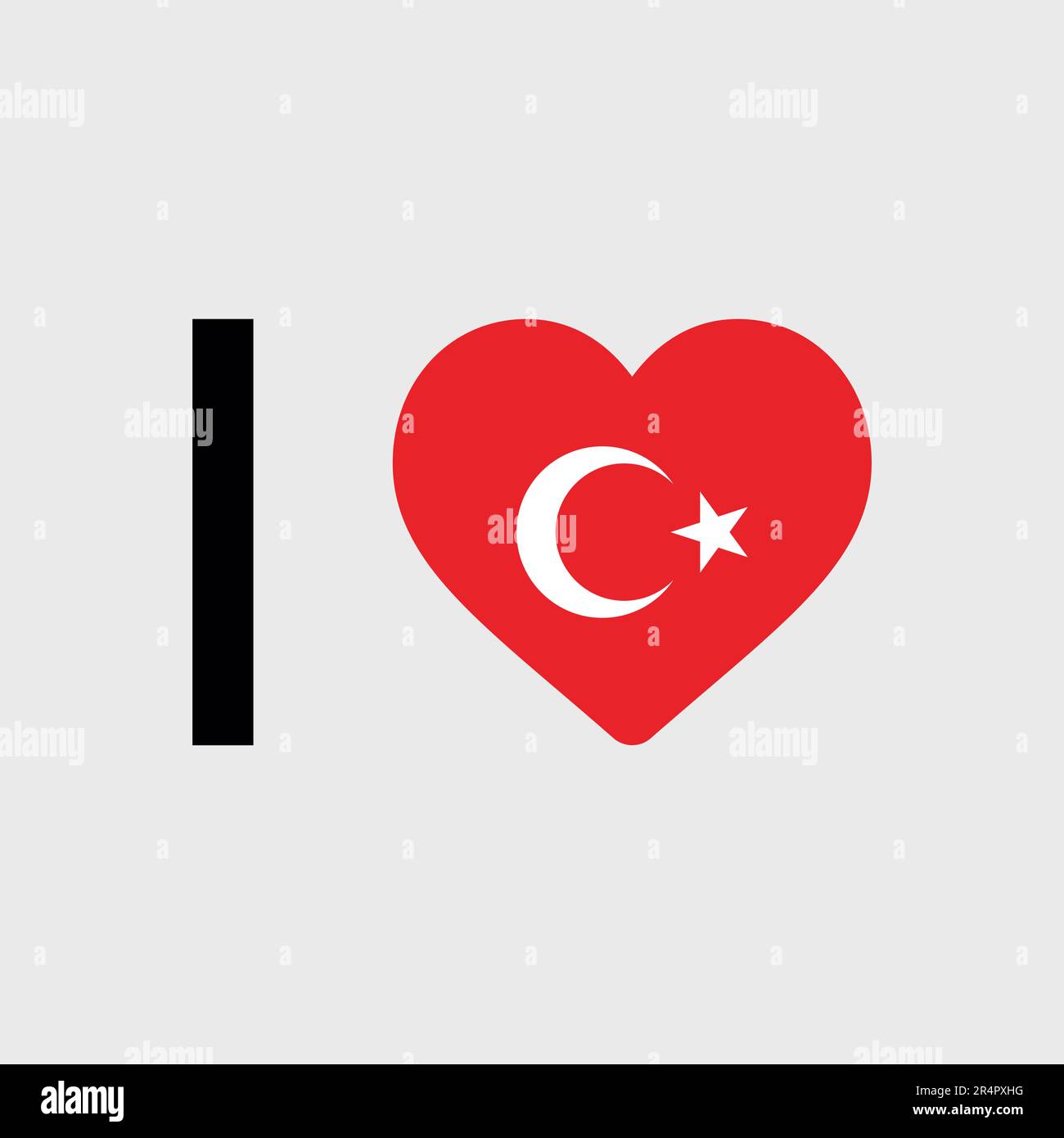 I love Turkey country flag vector icon illustration Stock Vector Image ...