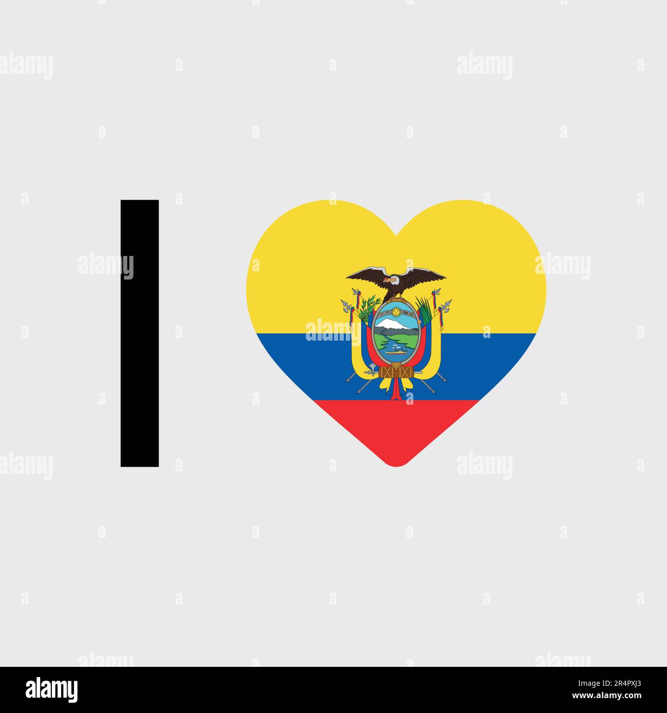 I love Ecuador country flag vector icon illustration Stock Vector Image ...