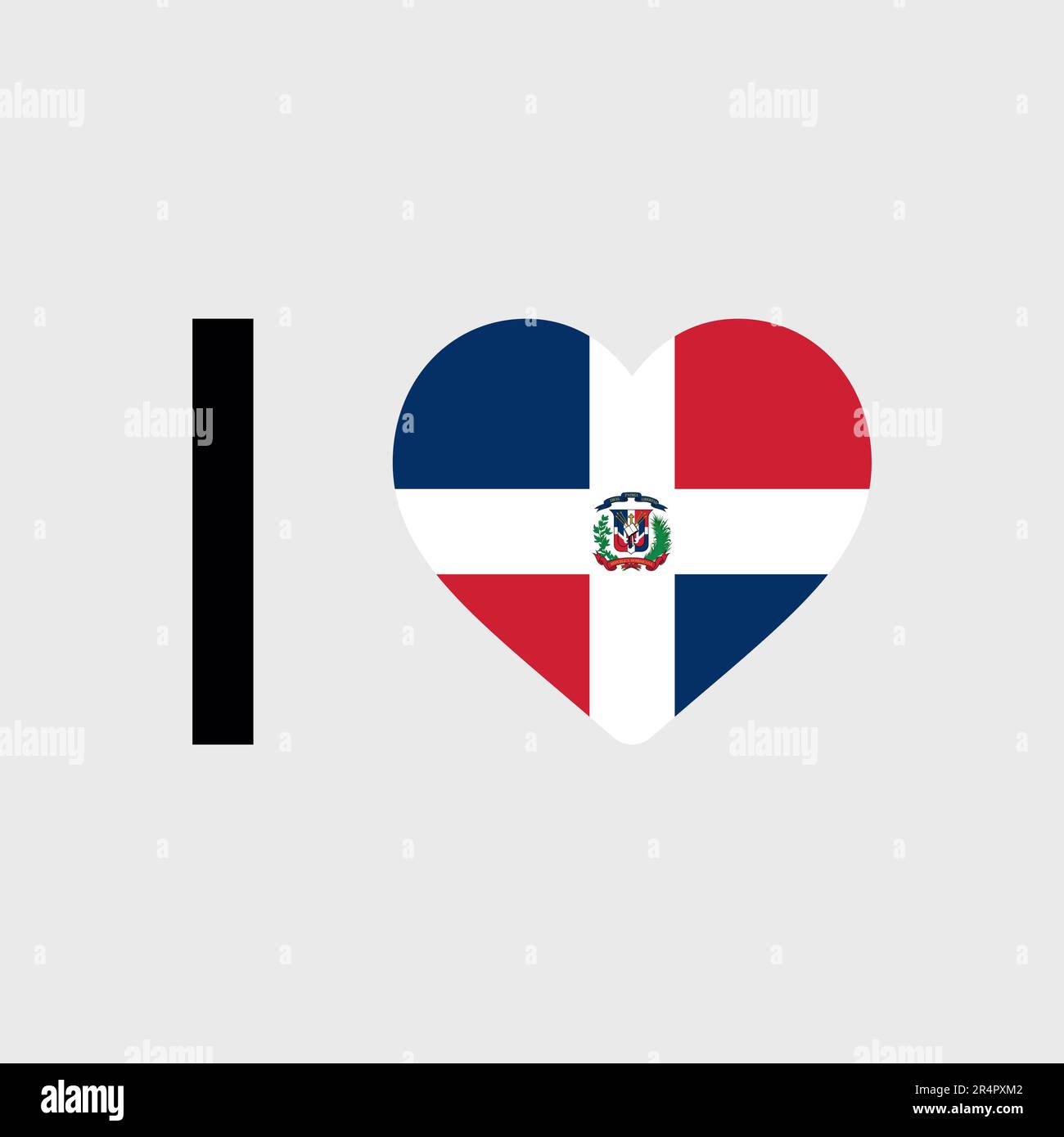 I love Dominican Republic country flag vector icon illustration Stock ...