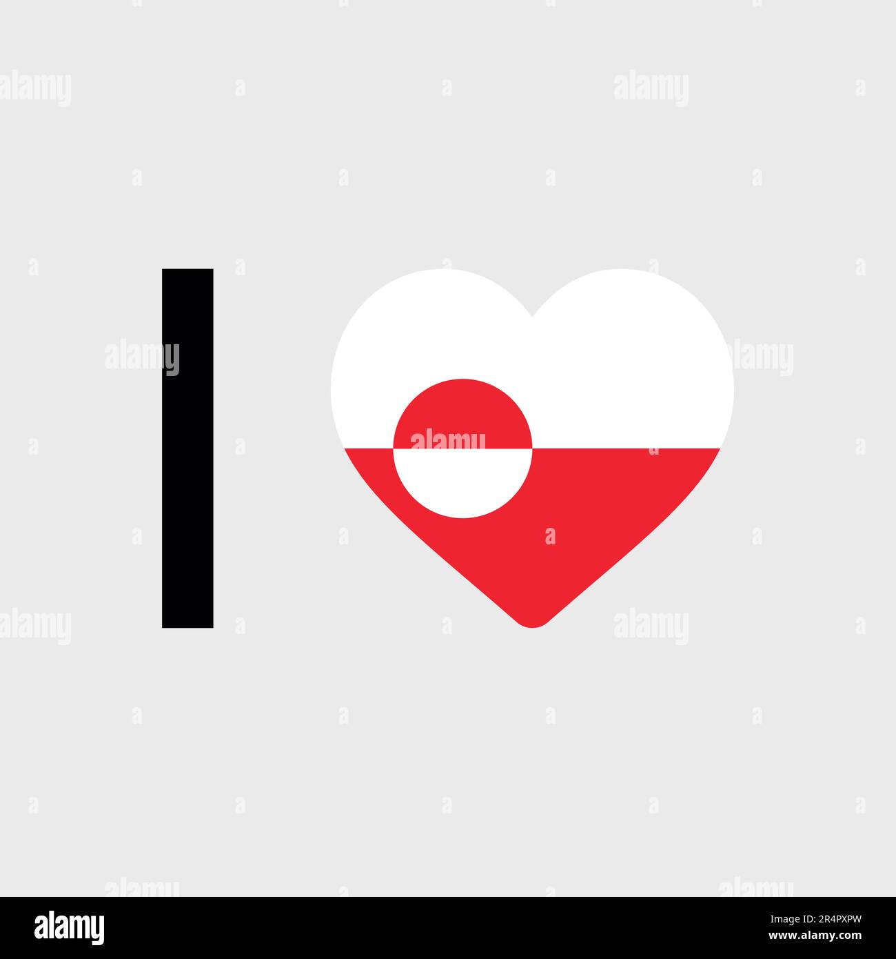 I love Greenland country flag vector icon illustration Stock Vector ...