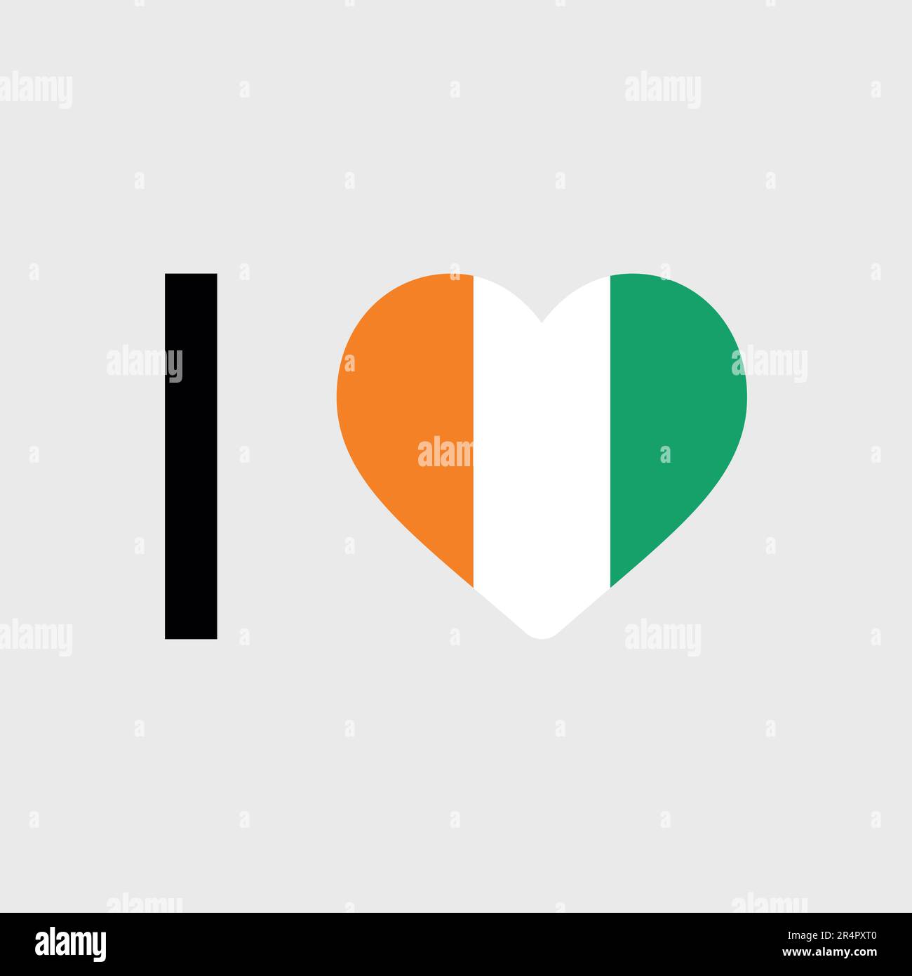 I love Ivory Coast country flag vector icon illustration Stock Vector ...