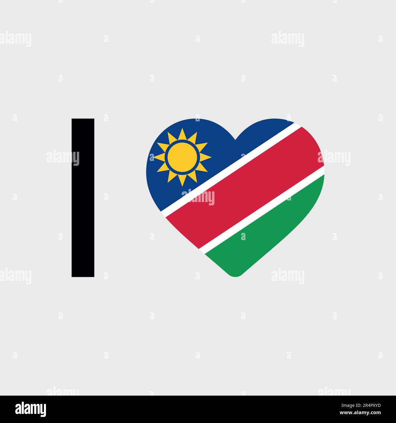 I love Namibia country flag vector icon illustration Stock Vector Image ...