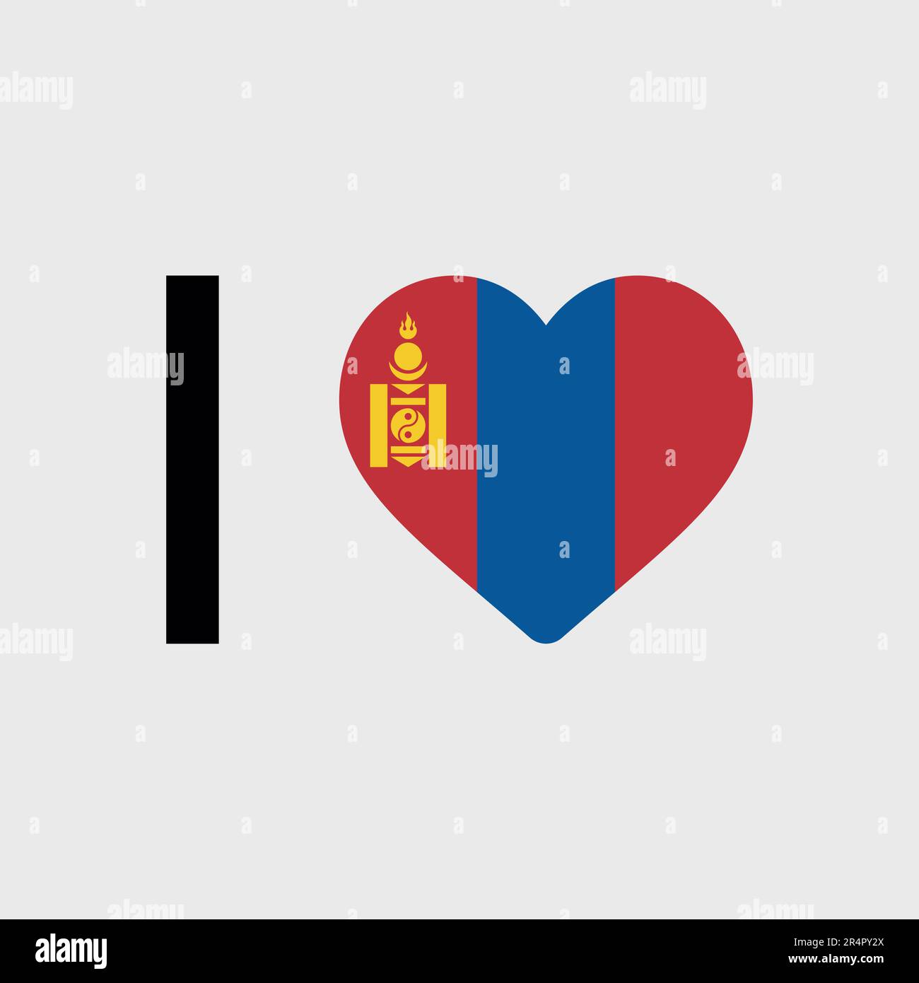 I love Mongolia country flag vector icon illustration Stock Vector ...