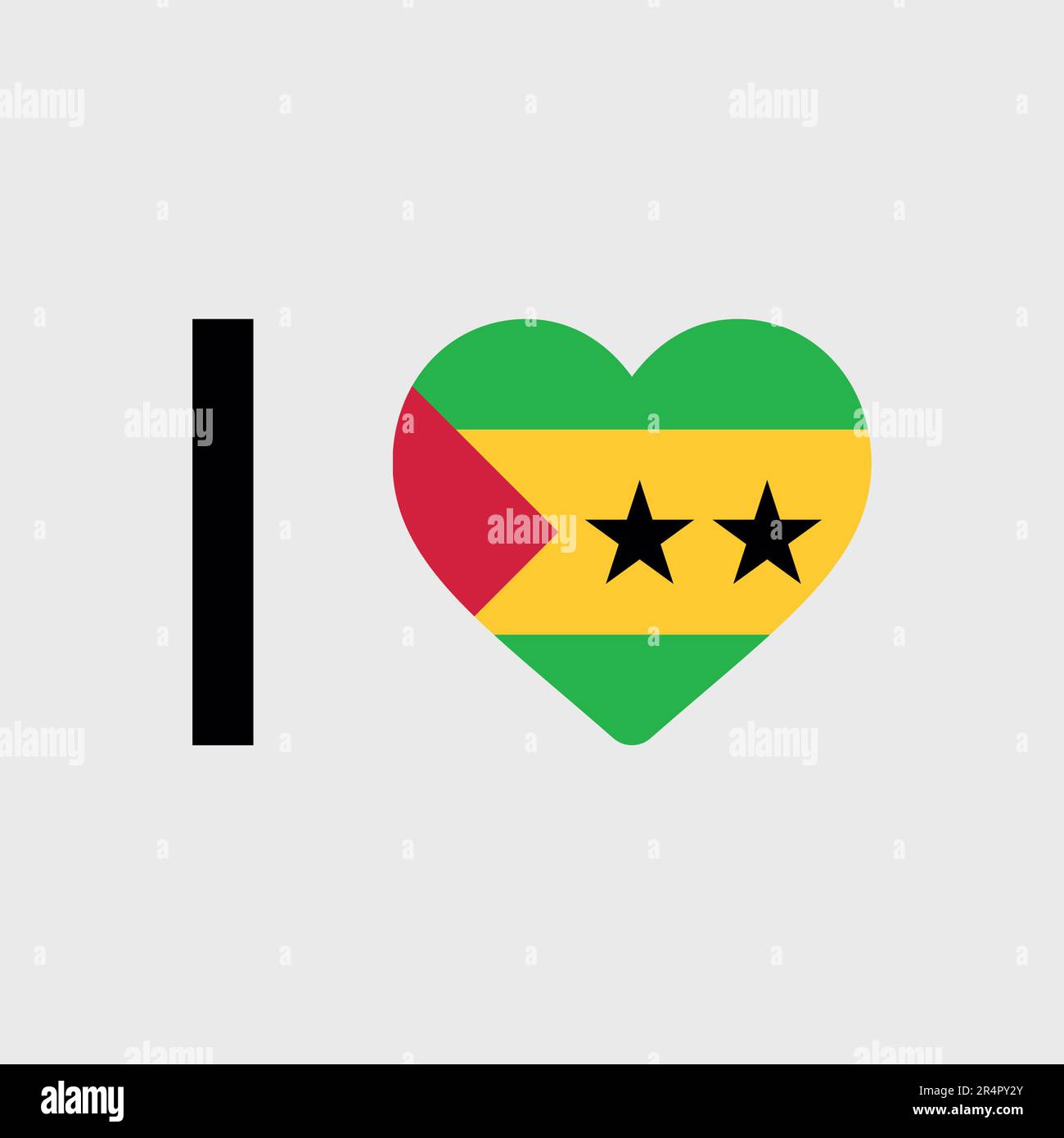 I love Sao Tome and Principe country flag vector icon illustration ...