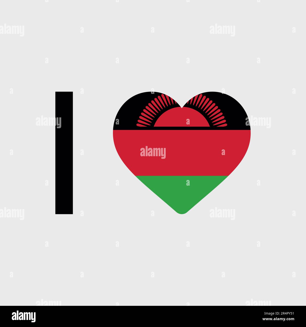 I love Malawi country flag vector icon illustration Stock Vector Image ...