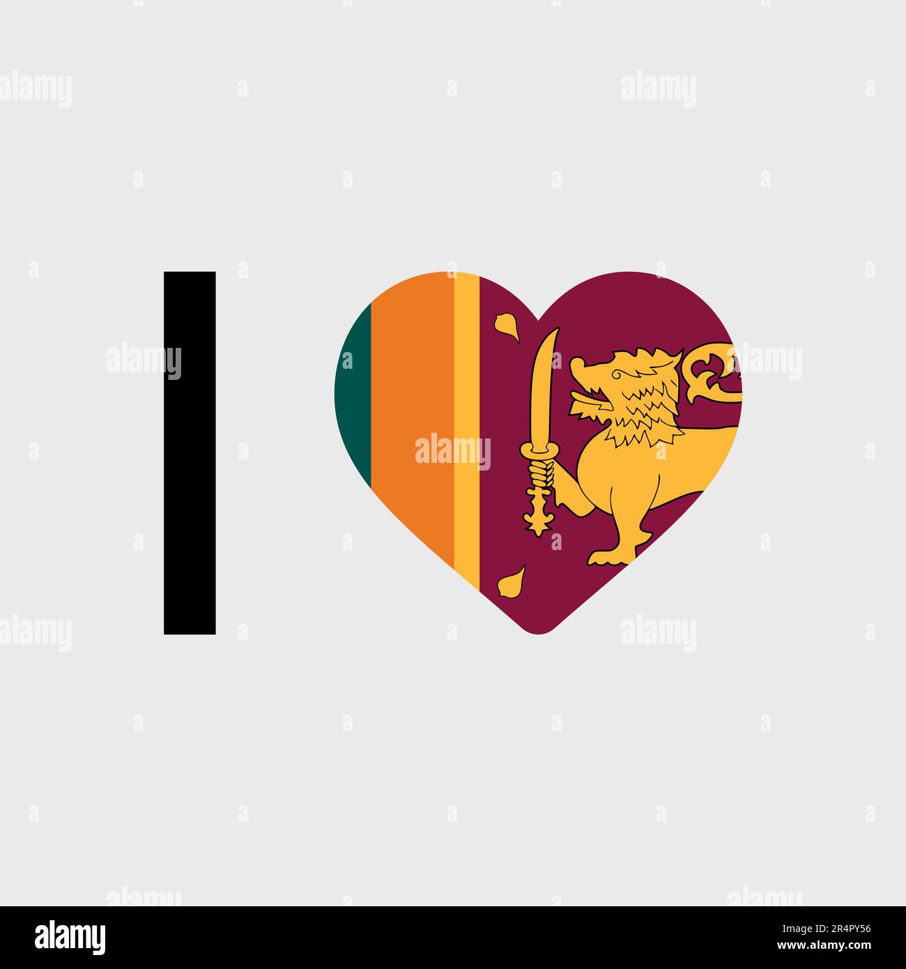 I love Sri Lanka country flag vector icon illustration Stock Vector ...