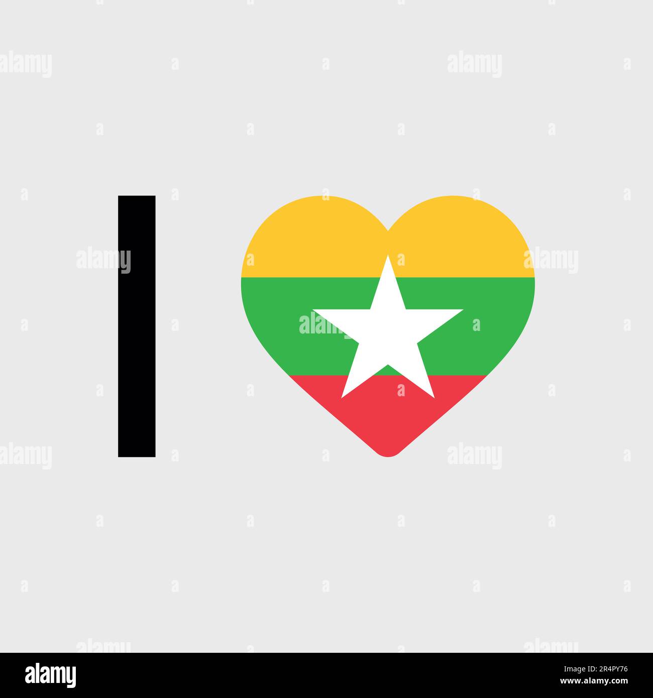I love Myanmar country flag vector icon illustration Stock Vector Image ...