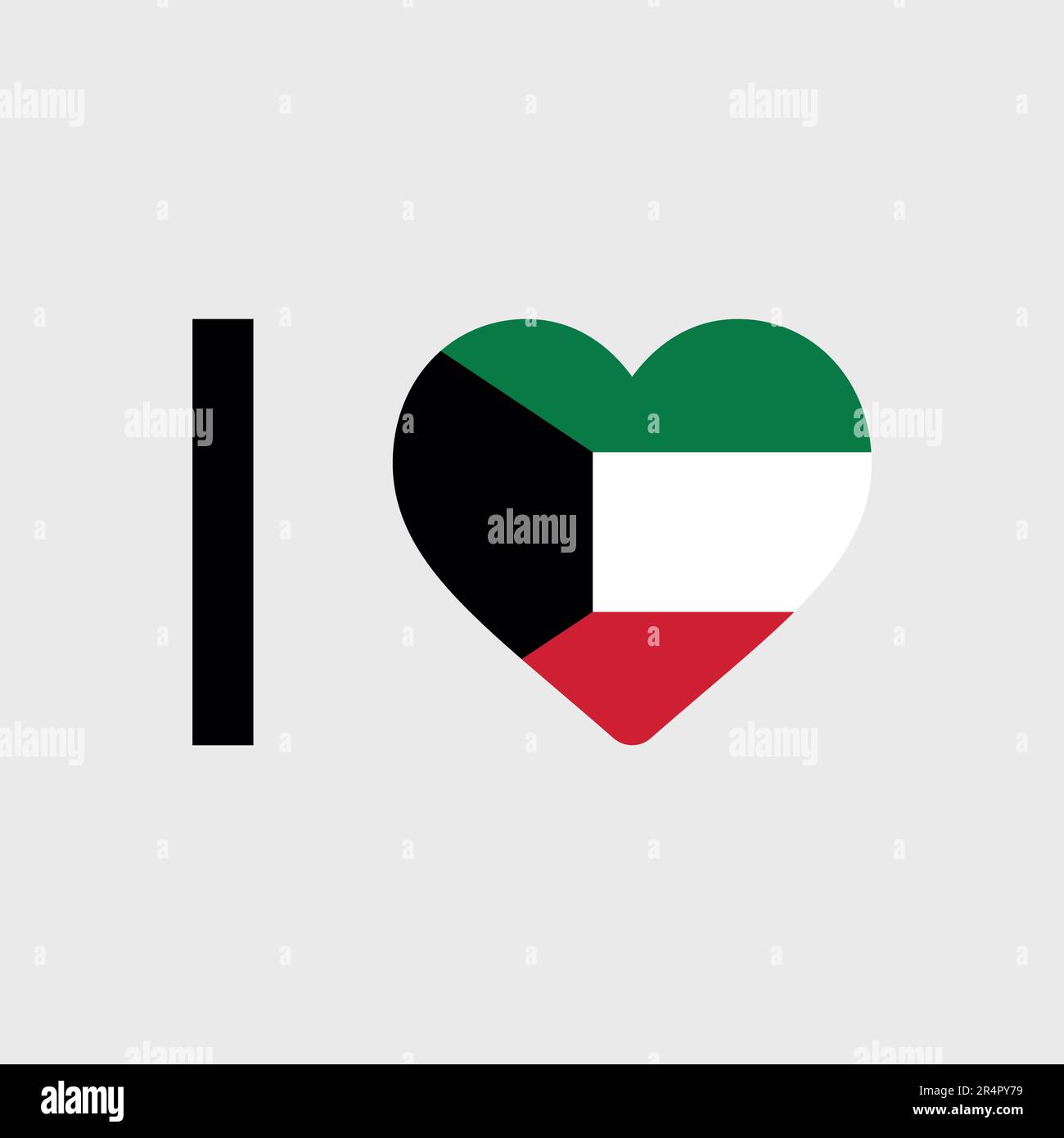 I love Kuwait country flag vector icon illustration Stock Vector Image ...