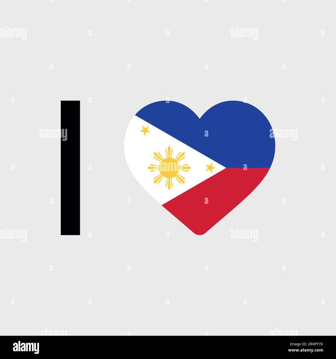 I love Philippines country flag vector icon illustration Stock Vector ...
