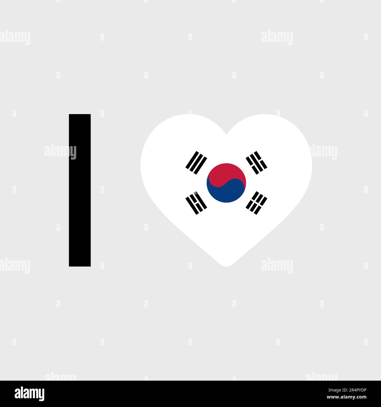 I love South Korea country flag vector icon illustration Stock Vector ...