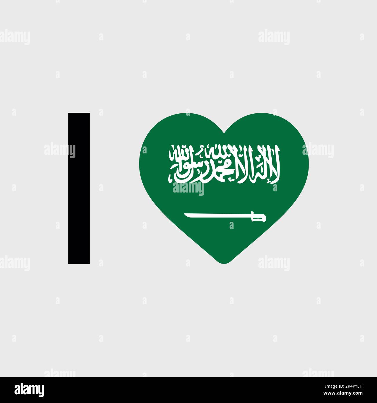 I love Saudi Arabia country flag vector icon illustration Stock Vector ...