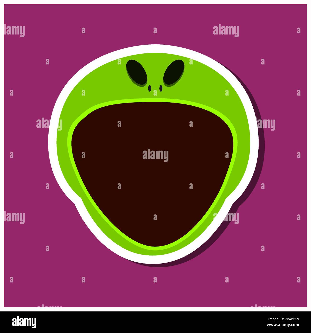 Monster stickers With Halloween Alien. Purple Background. Flat design ...