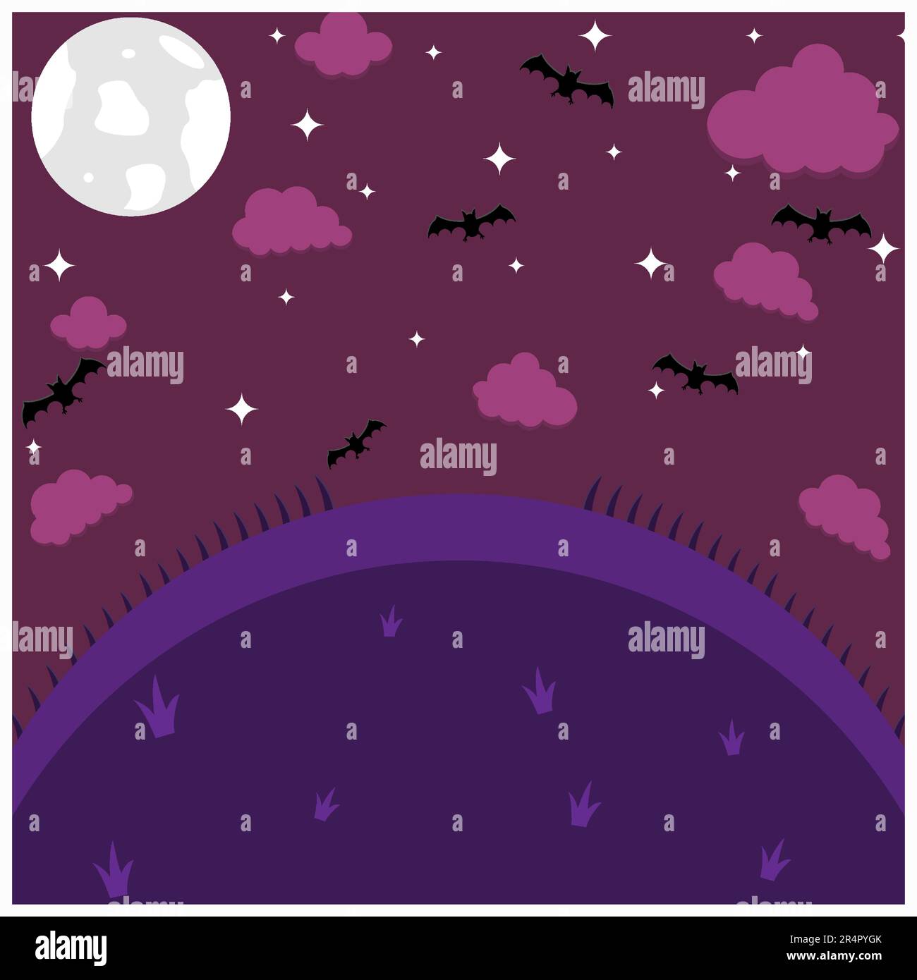 Field On Night Background. Vector And Illustration Stock Vector Image ...
