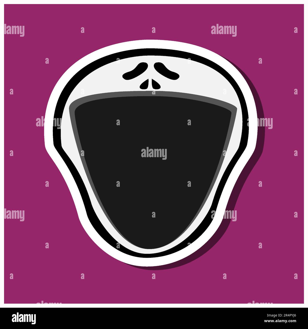 Monster stickers With Halloween Scream. Purple Background. Flat design ...