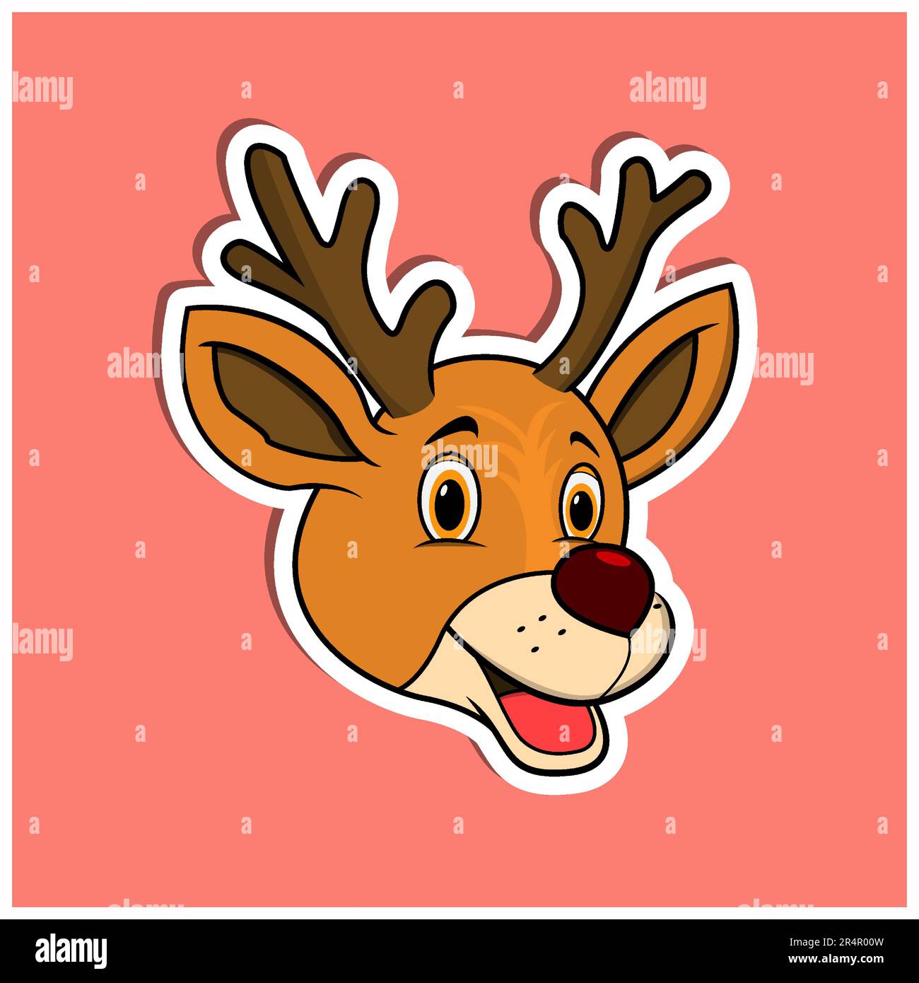 Animal Face Sticker With Dee Character Design. Vector and Illustration ...