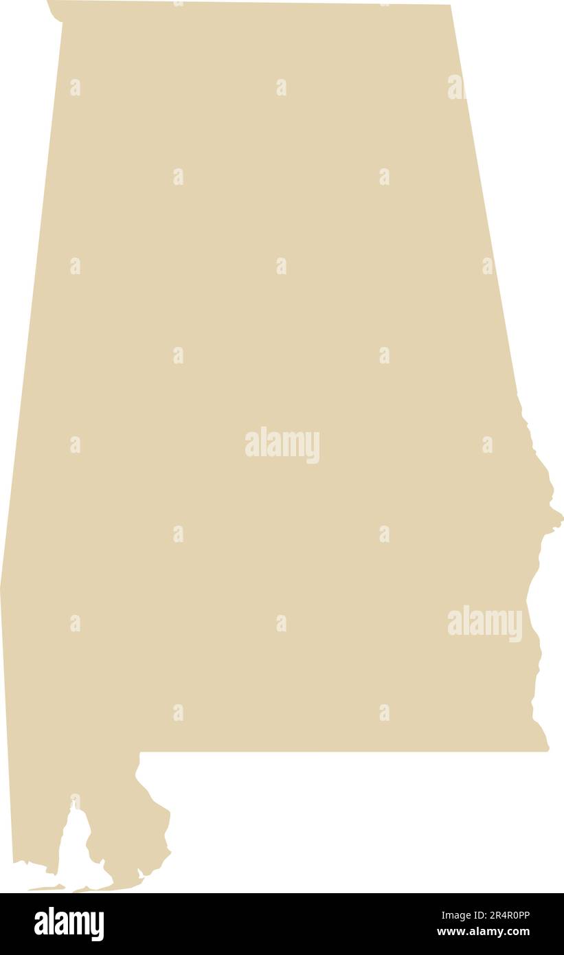 BEIGE CMYK color map of ALABAMA, USA Stock Vector Image & Art - Alamy