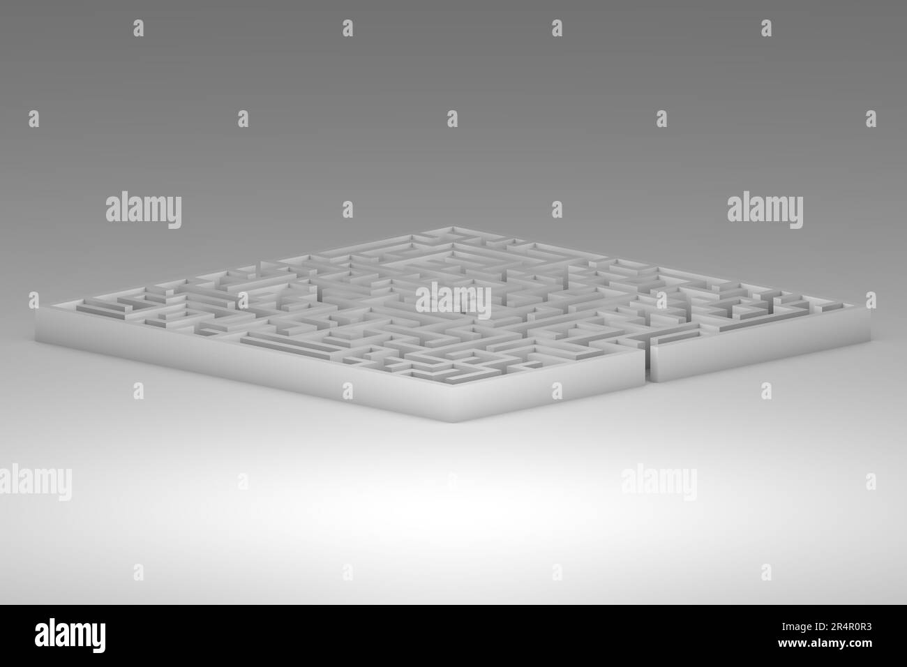 Close-up on a 3D white maze Stock Photo - Alamy