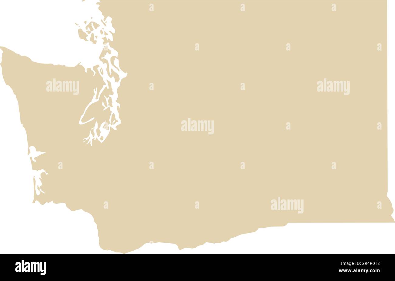 BEIGE CMYK color map of WASHINGTON, USA Stock Vector Image & Art - Alamy