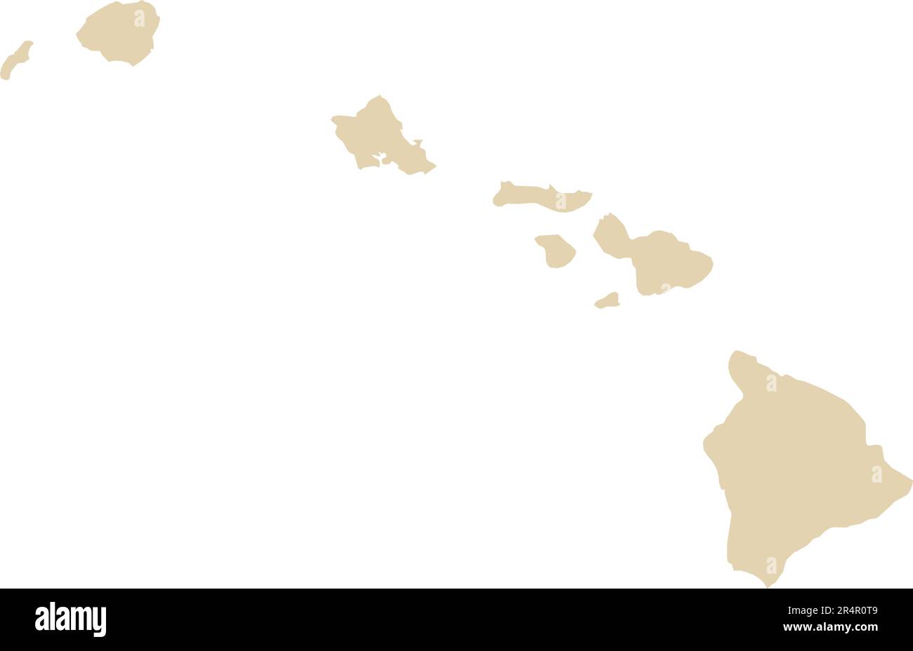 BEIGE CMYK color map of HAWAII, USA Stock Vector Image & Art - Alamy