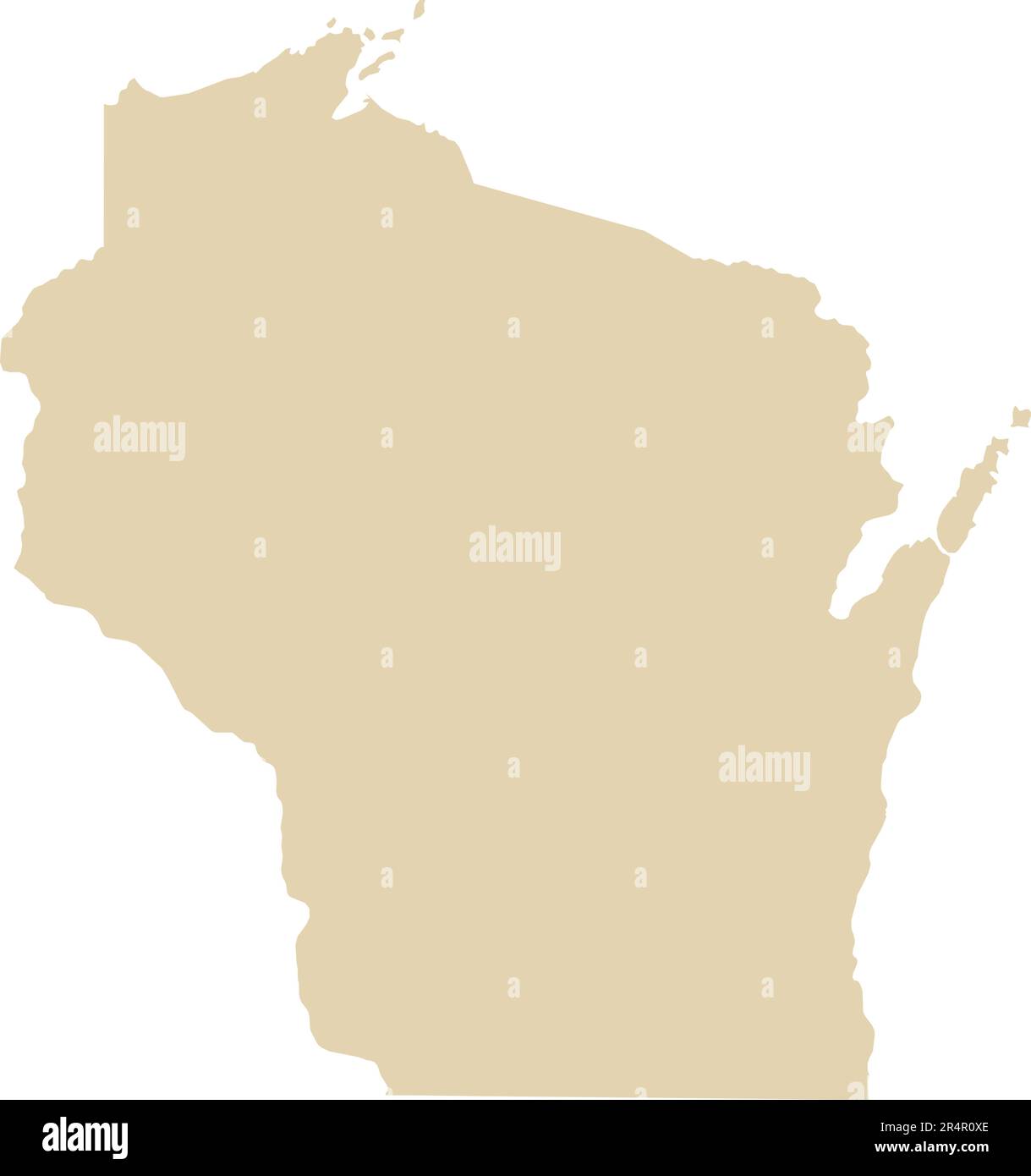 BEIGE CMYK color map of WISCONSIN, USA Stock Vector Image & Art - Alamy
