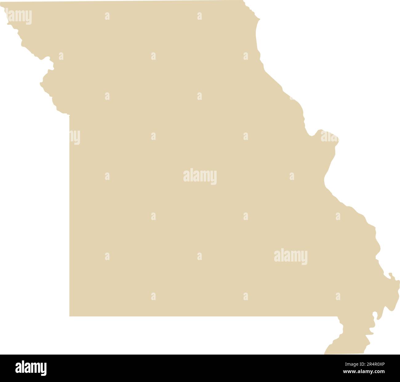 BEIGE CMYK color map of MISSOURI, USA Stock Vector Image & Art - Alamy
