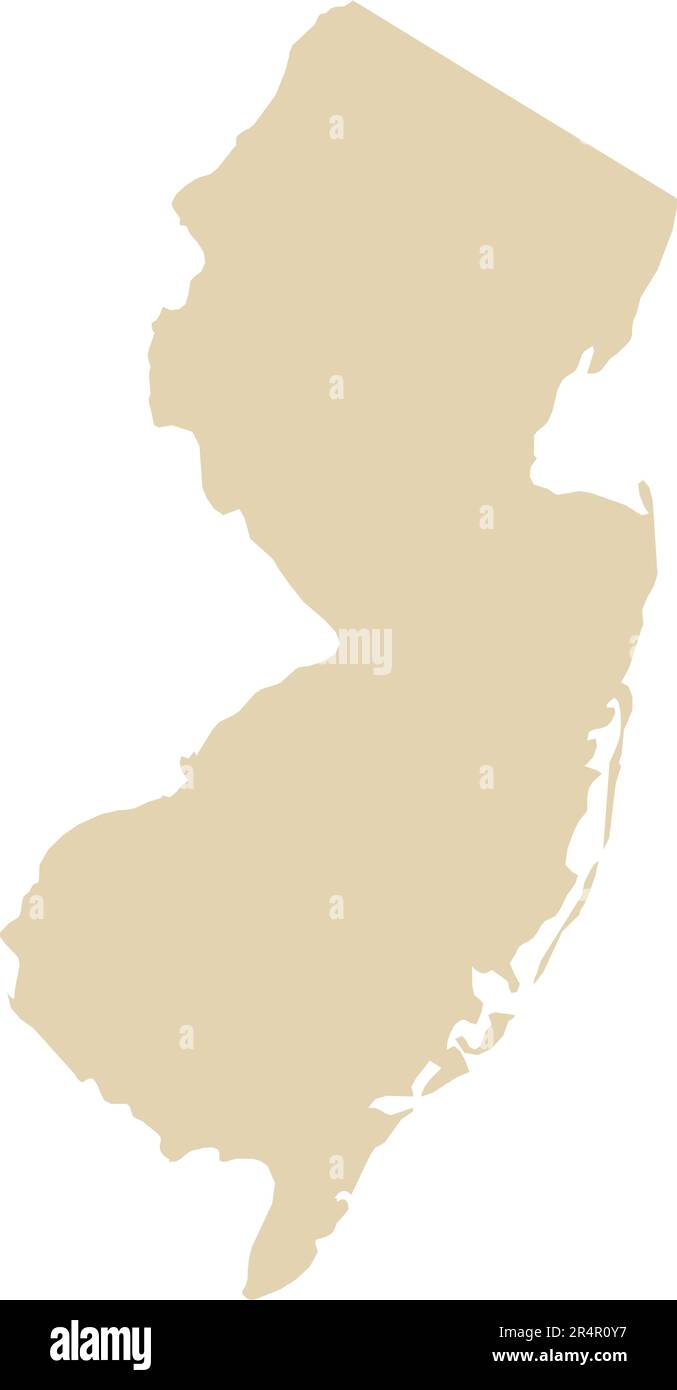 BEIGE CMYK color map of NEW JERSEY, USA Stock Vector Image & Art - Alamy