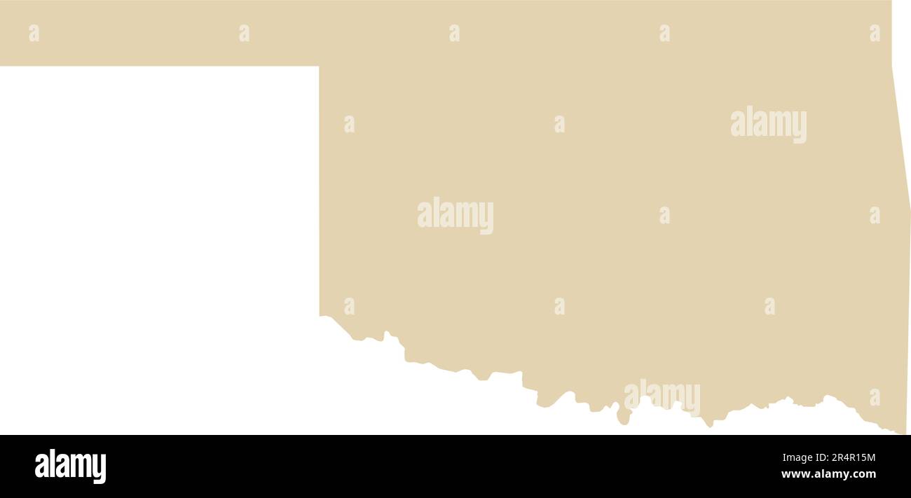 BEIGE CMYK color map of OKLAHOMA, USA Stock Vector Image & Art - Alamy