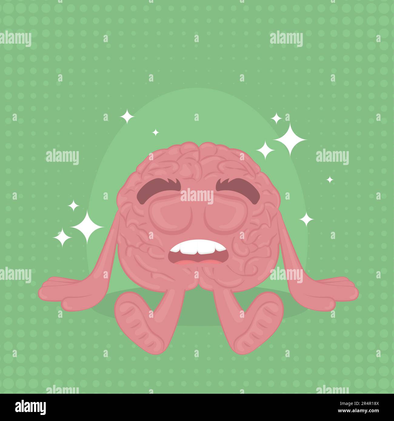 Isolated cute sleepy brain cartoon character Vector Stock Vector Image ...