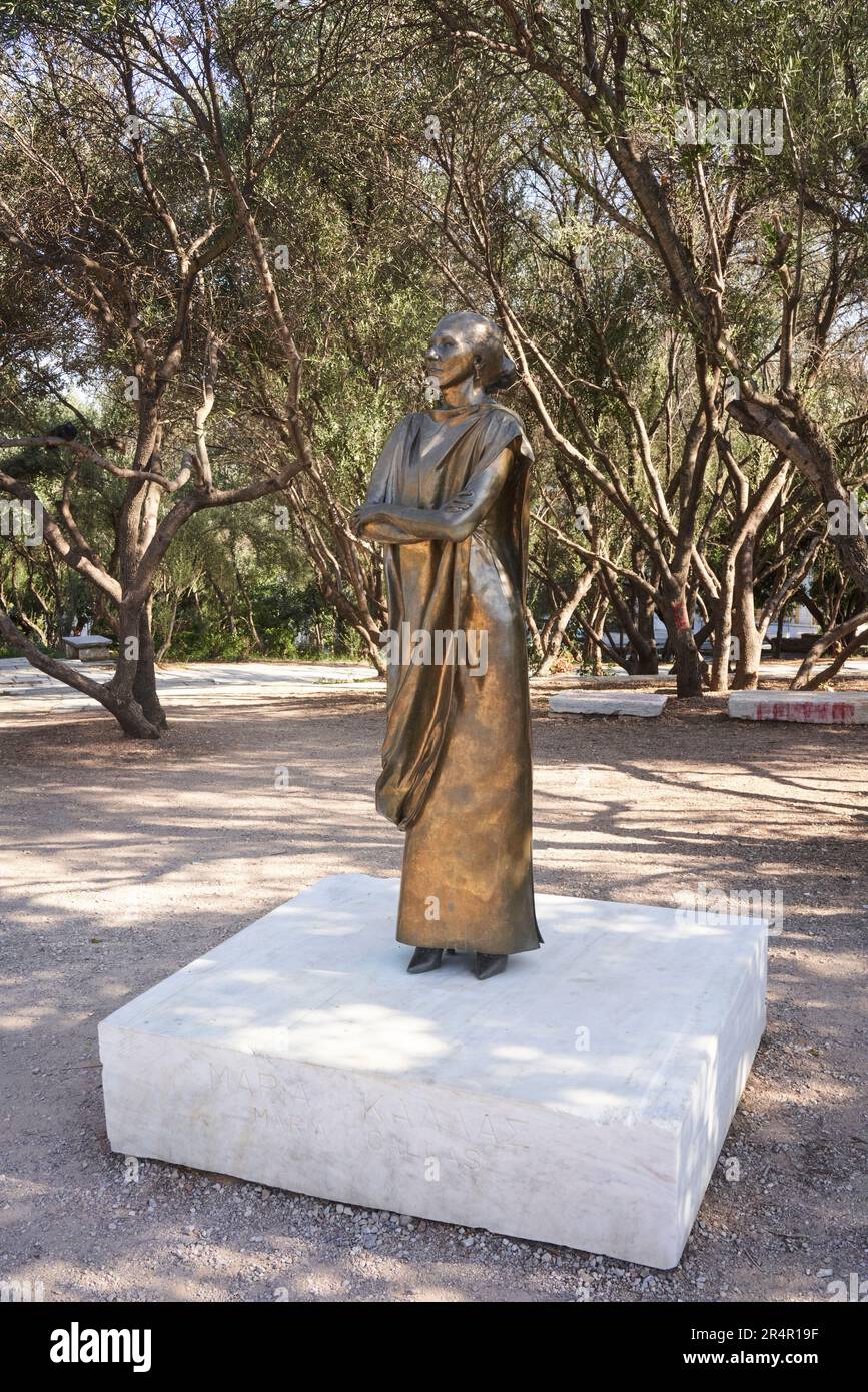 The bronze statue of opera singer Maria Callas in the Roberto Galli ...
