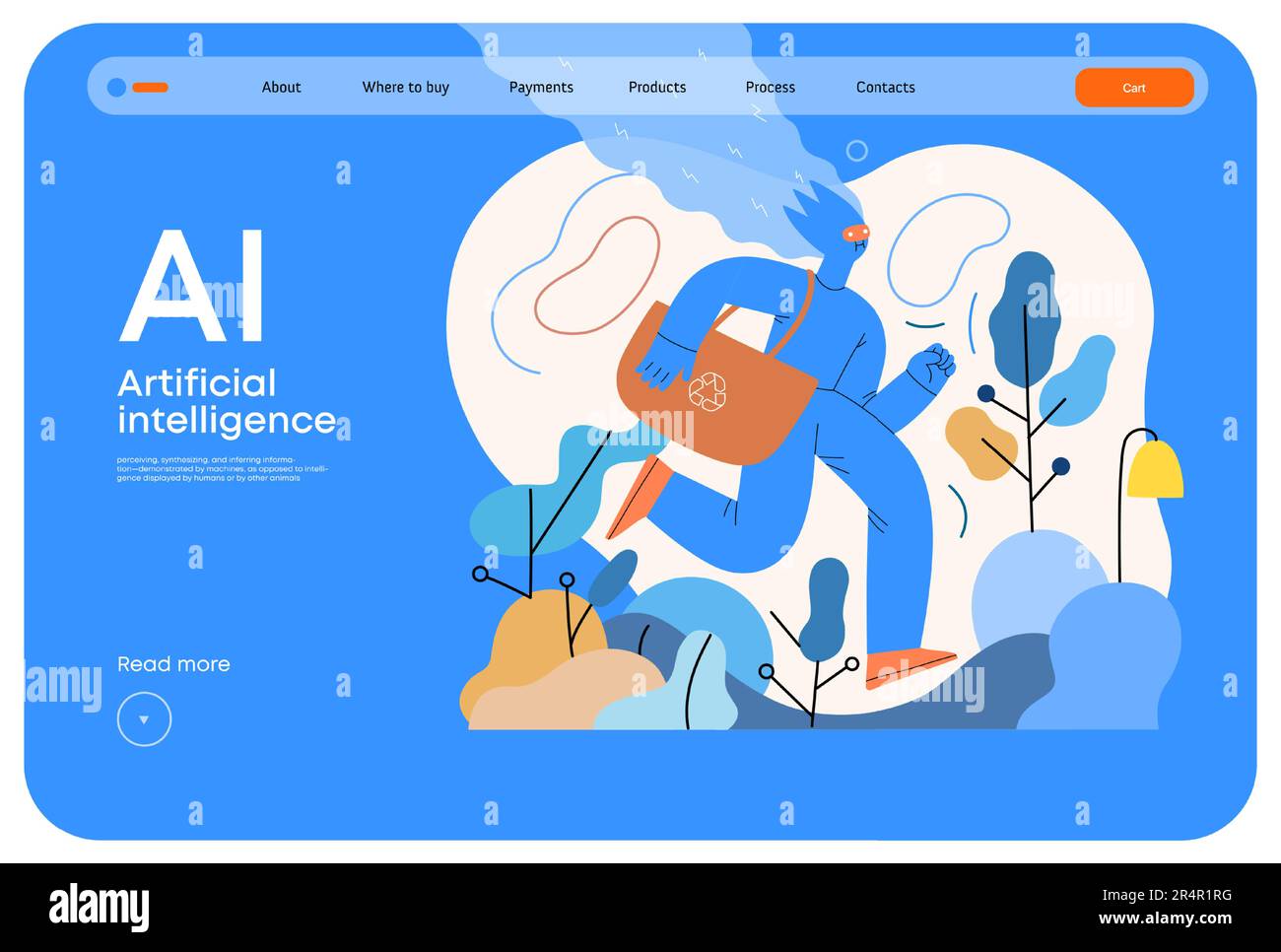 Artificial intelligence, Ecology -modern flat vector concept ... Artificial intelligence, Ecology -modern flat vector concept ...