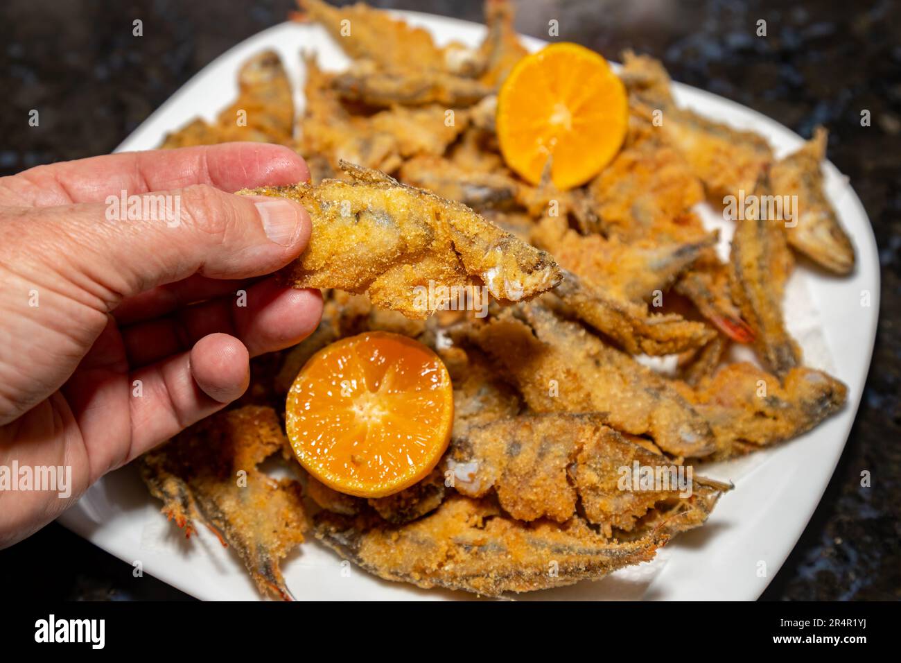 Fried Lambari do Rabo Vermelho (Astyanax bimaculatus) typical Brazilian ...