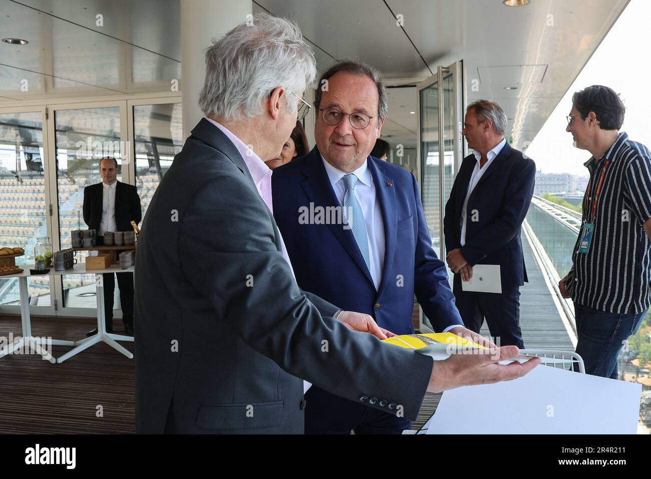 Paris, France. 29th May, 2023. Christophe Penot, Francois Hollande ...